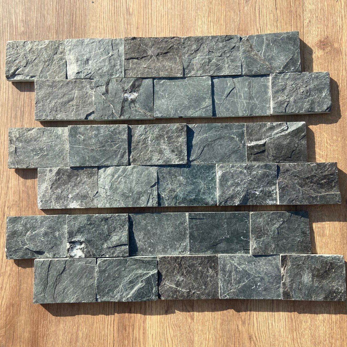 3d панель из натурального камня "Сланец Зеленый" 140*550х(10-25) мм, (0,42 м²)