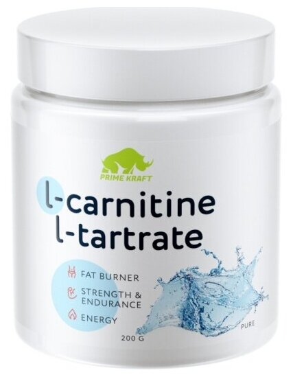 Жиросжигатель Prime Kraft L-Carnitine L-Tartrate 200 гр, чистый