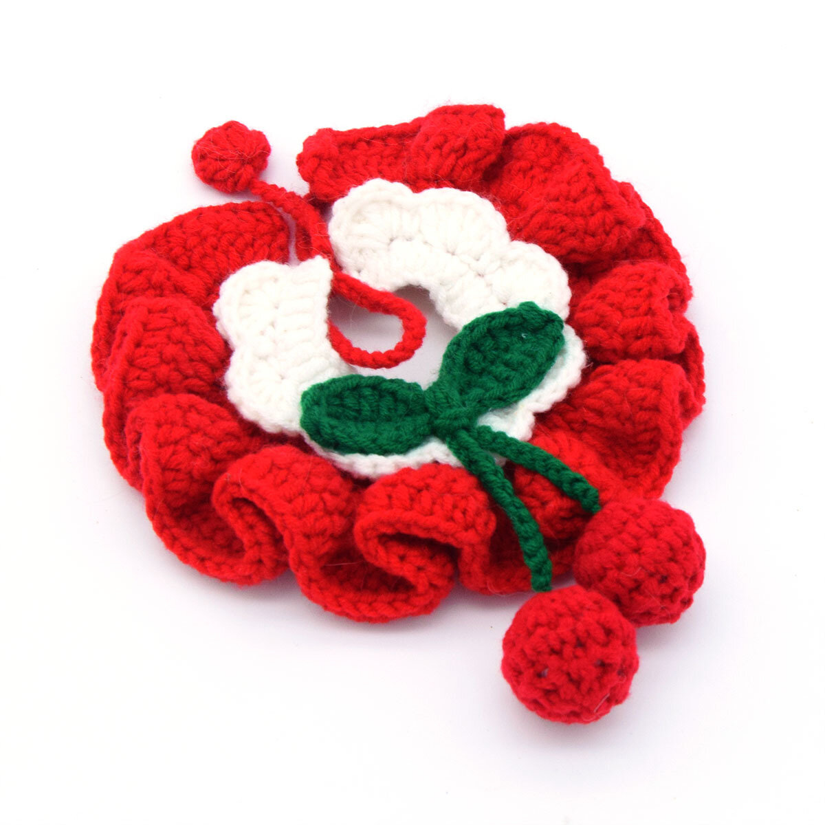 Красный цветочный ошейник с коксом для кошек и собак, размер XS 15-25 см, мягкая регулируемая лента