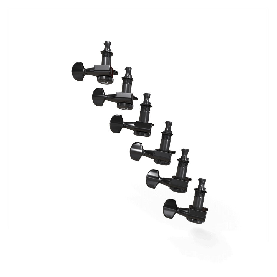 Колки для электрогитары 6л D'Addario PWAT-6R2 Auto-Trim черные, локовые