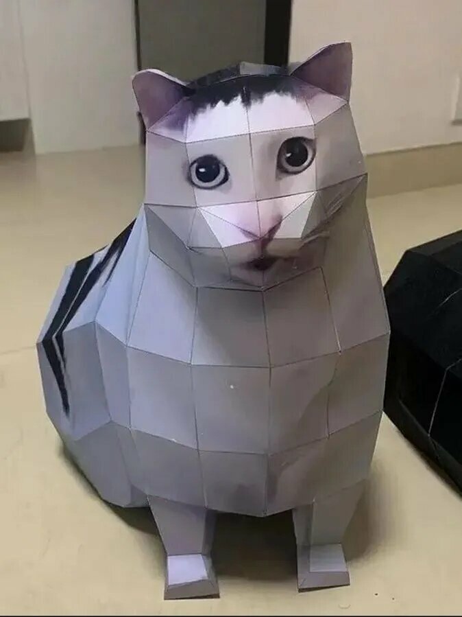 3D бумажная модель кота в стиле оригами, DIY набор для творчества