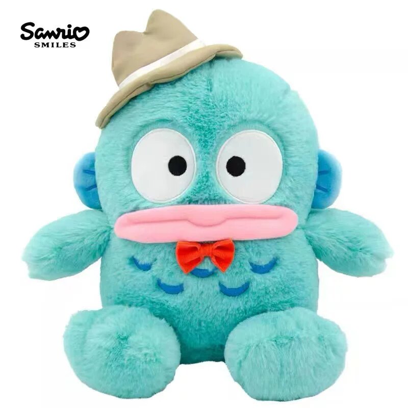 Оригинальная плюшевая игрушка Sanrio Half-Mermaid Hanton, плюшевая игрушка-рыбка-монстр, мультяшная подушка-игрушка для