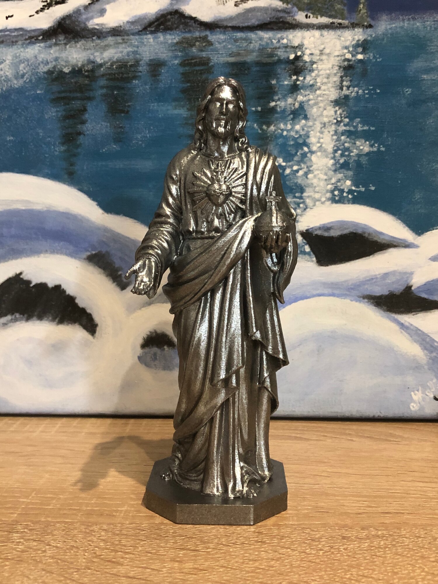 Статуэтка Иисуса Христа 12 см. под серебро эксклюзивная авторская ручная работа