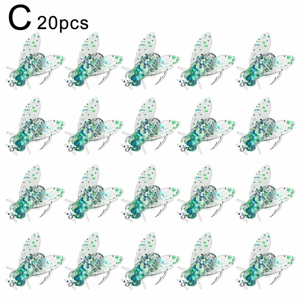 20шт. реалистичные мушки для рыбалки нахлыстом