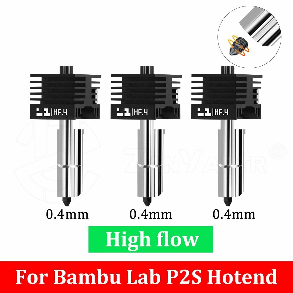 3шт. Горячий конец High Flow 0.4 для Bambu Lab P2S
