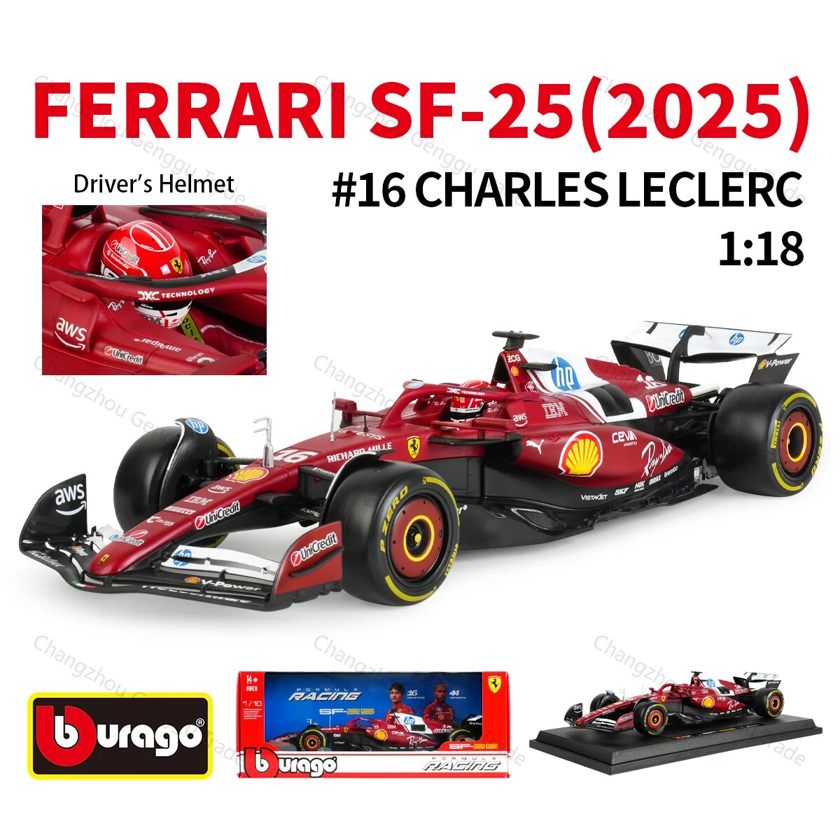 Bburago Ferrari SF-25 (2025) #16 Charles Leclerc 1:18