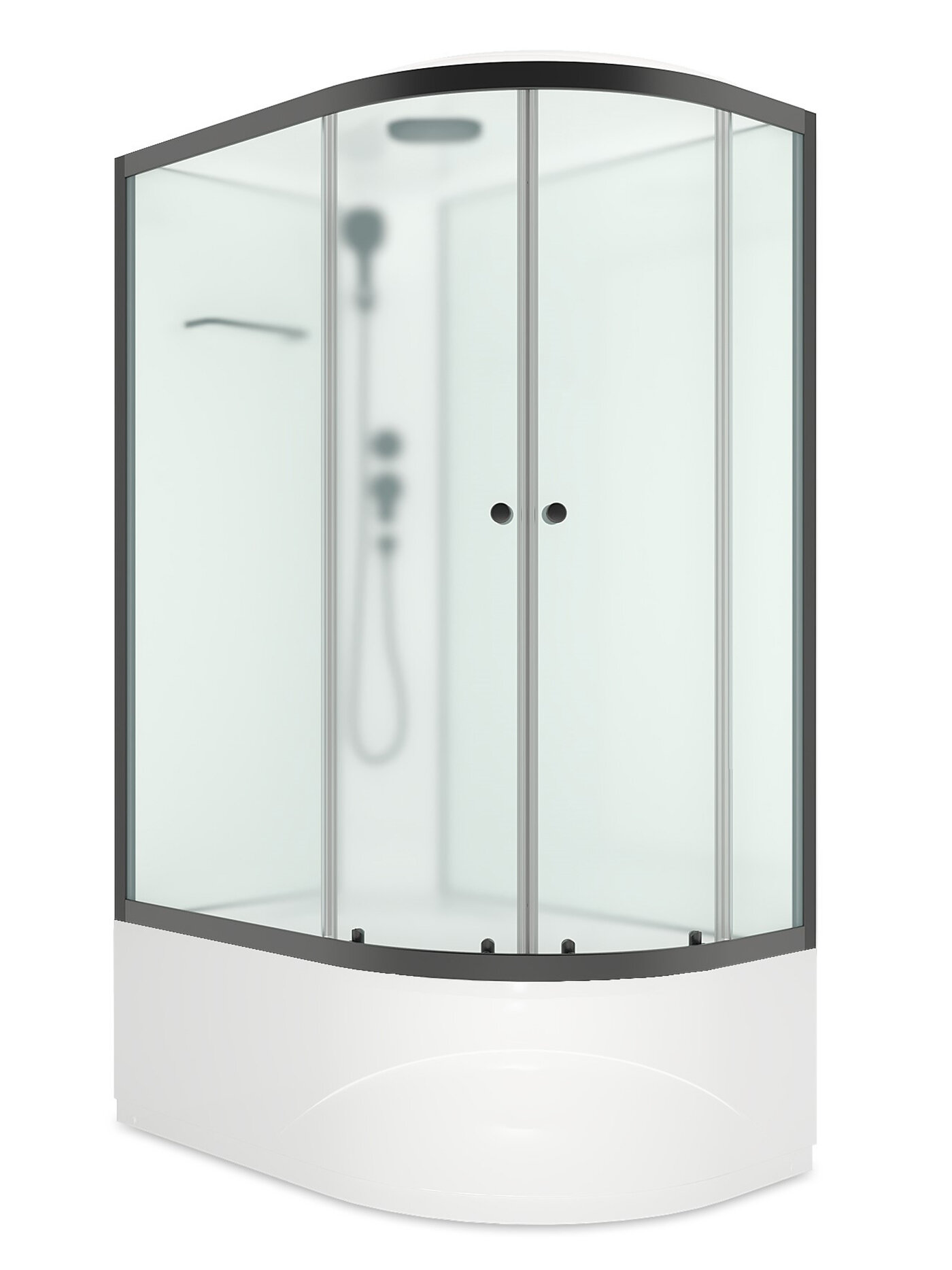 Душевая кабина Delight Slim угловая левосторонняя 120х80, высокий поддон, белая, матовое стекло