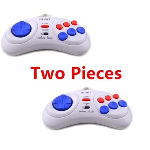 Проводной геймпад haolonggcp для SEGA Genesis, серый-белый two pieces