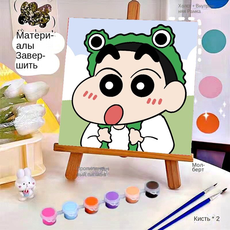 Цифровая картина маслом 20*20, аниме, раскраска маслом, ручная роспись маслом, декор для спальни.