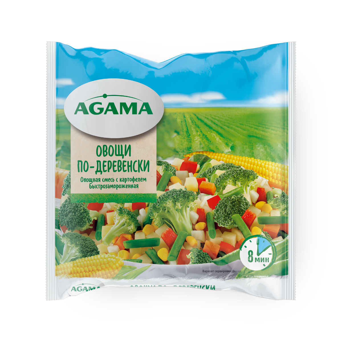 Смесь быстрозамороженная овощи по-деревенски «Agama», 400 грамм