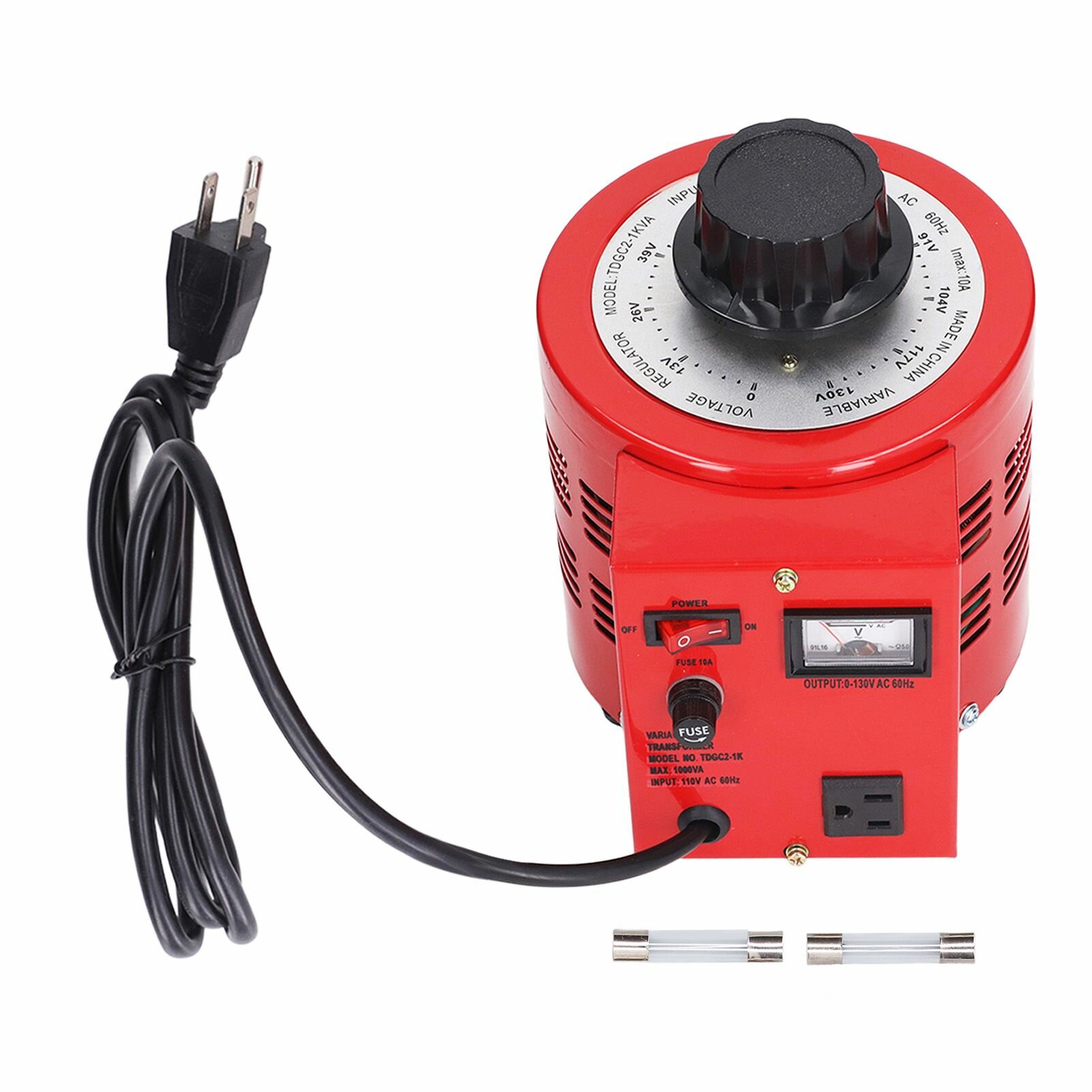 Трансформатор регулирования напряжения TDGC2-1KVA мощностью 1000 Вт на входе 110 В на выходе 0-130 В по стандарту США с избыточным весом