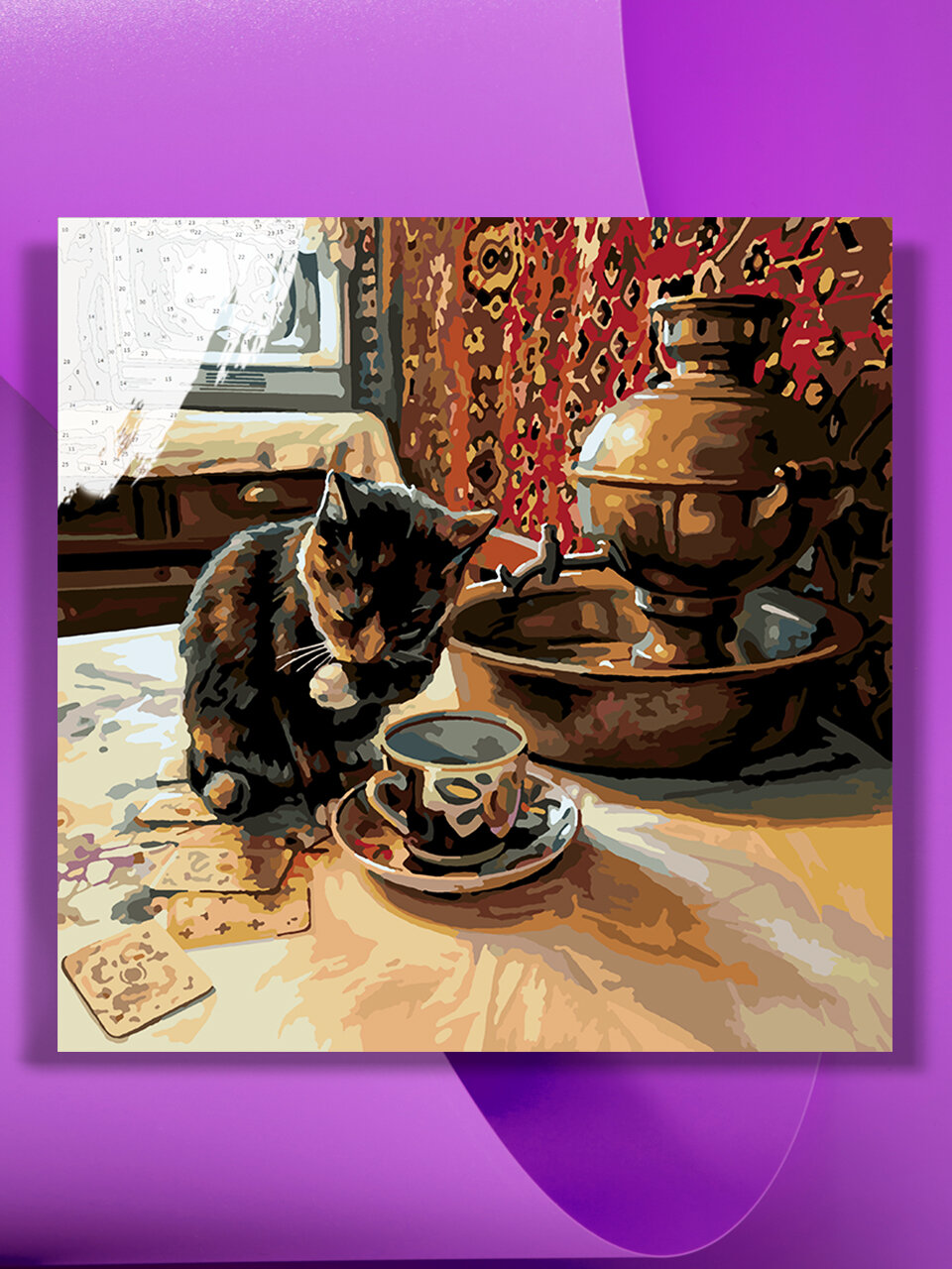 Картина по номерам на холсте Вечер у бабушки, 40 х 40 см