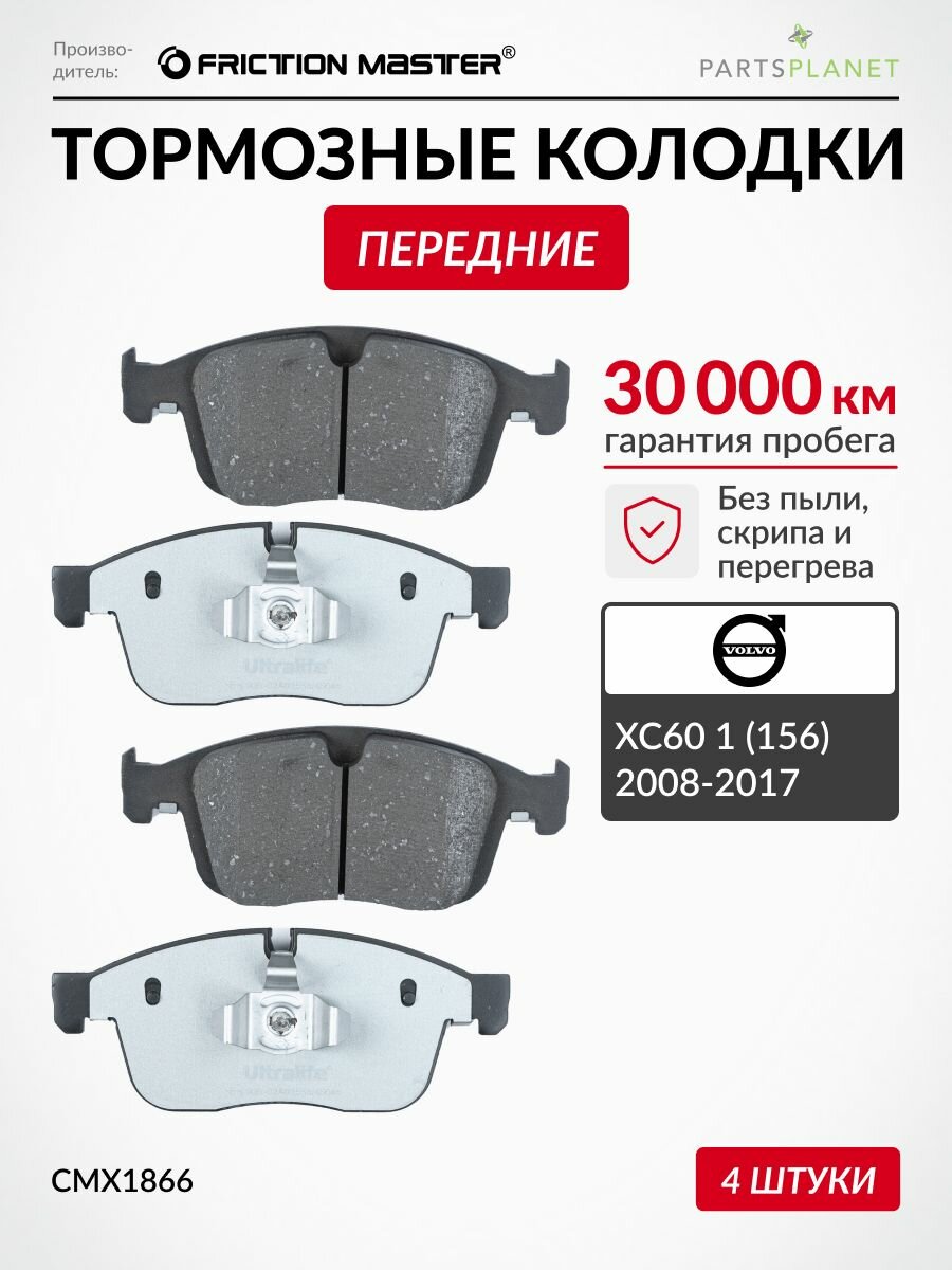 Тормозные колодки передние на Volvo XC60 2008-2017
