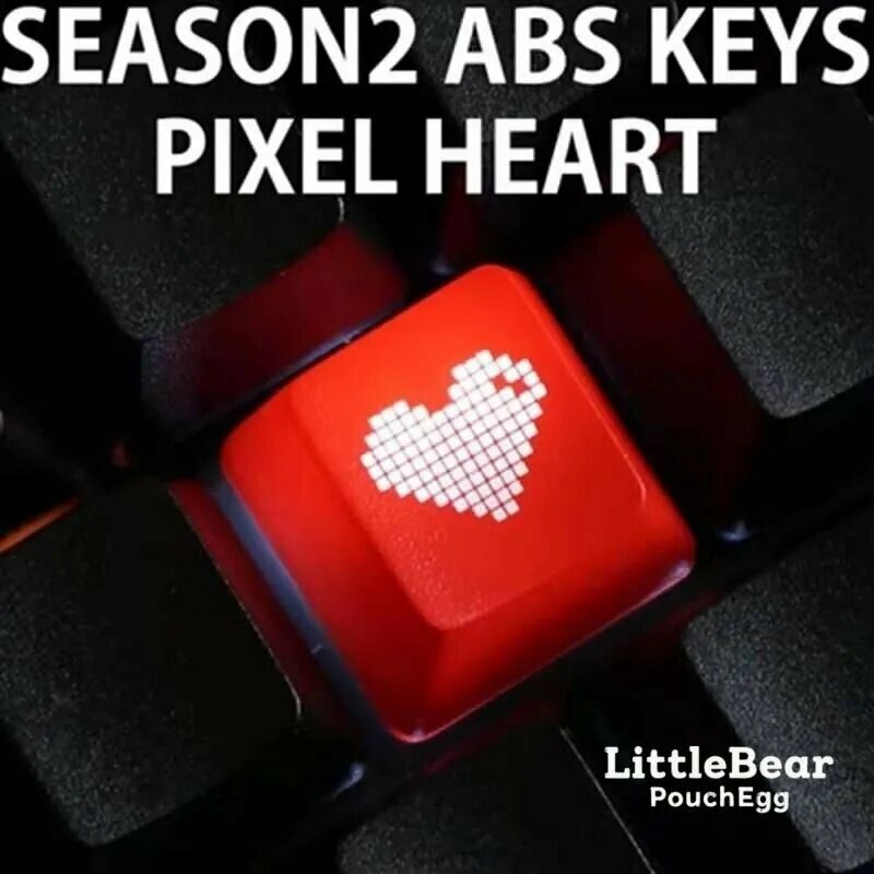 Кейкапы для клавиатуры: красная пиксельная клавиша-сердечко с подсветкой (1 шт.)