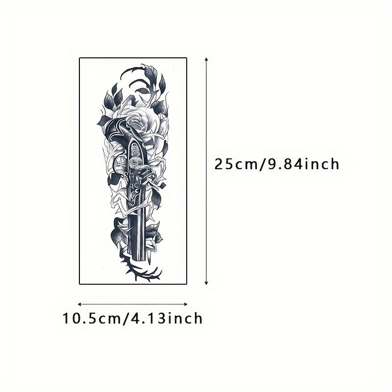 20262025 Новые кросс-бордерные дропшиппинг 6 больших травяных тату-наклеек, включая 1 элемент огненного пистолета 5