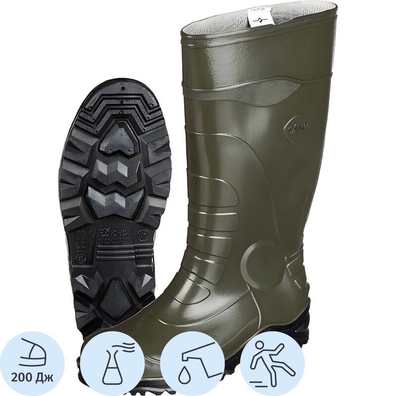 Сапоги мужские цвет оливковый мод. 173 (р.41) с мет. подноском