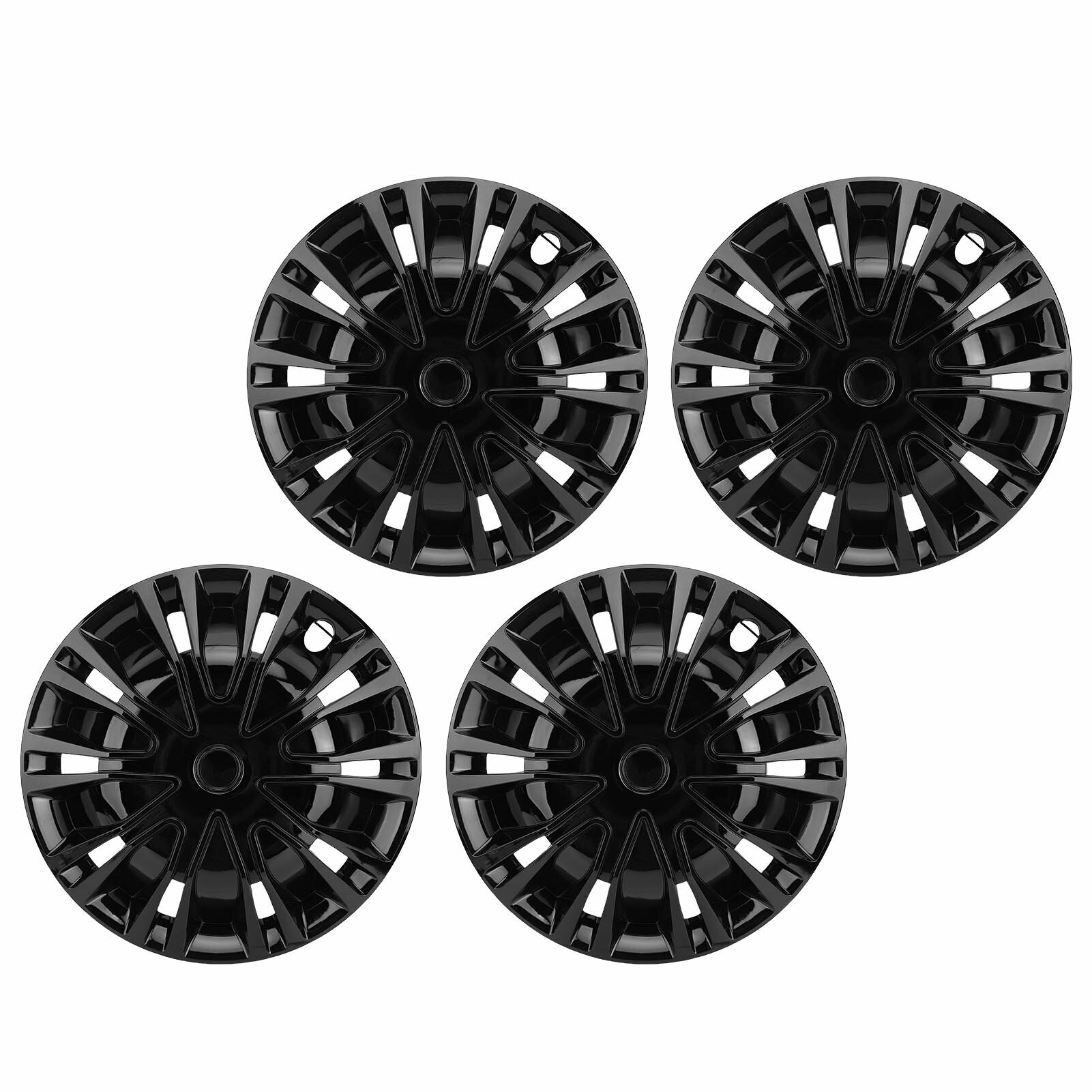 Комплект из 4 универсальных накладных колпаков на ступицы 16-дюймовых колес из ABS-пластика (R16) для легковых автомобилей, грузовиков и внедорожников, черный.