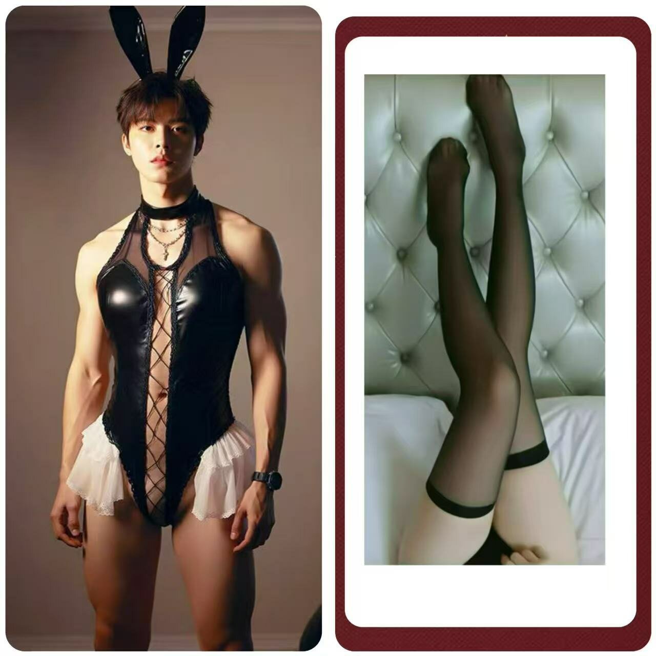 Новый сексуальный боди большого размера, страстный розовый костюм кролика для девушки/мужчины, униформа для свиданий пар.