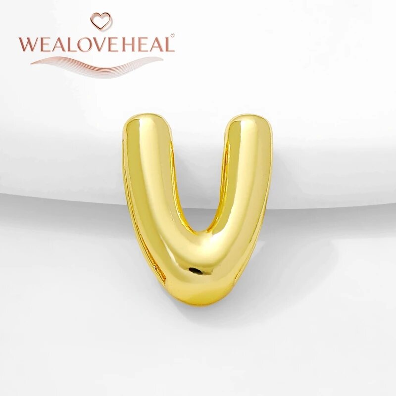 WEALOVEHEAL Позолоченные латунные буквы для браслетов V