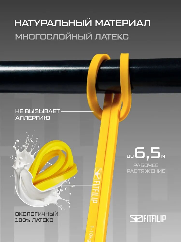 Резинка для фитнесаЭластичная лента для йоги и пилатеса····· — фото 1