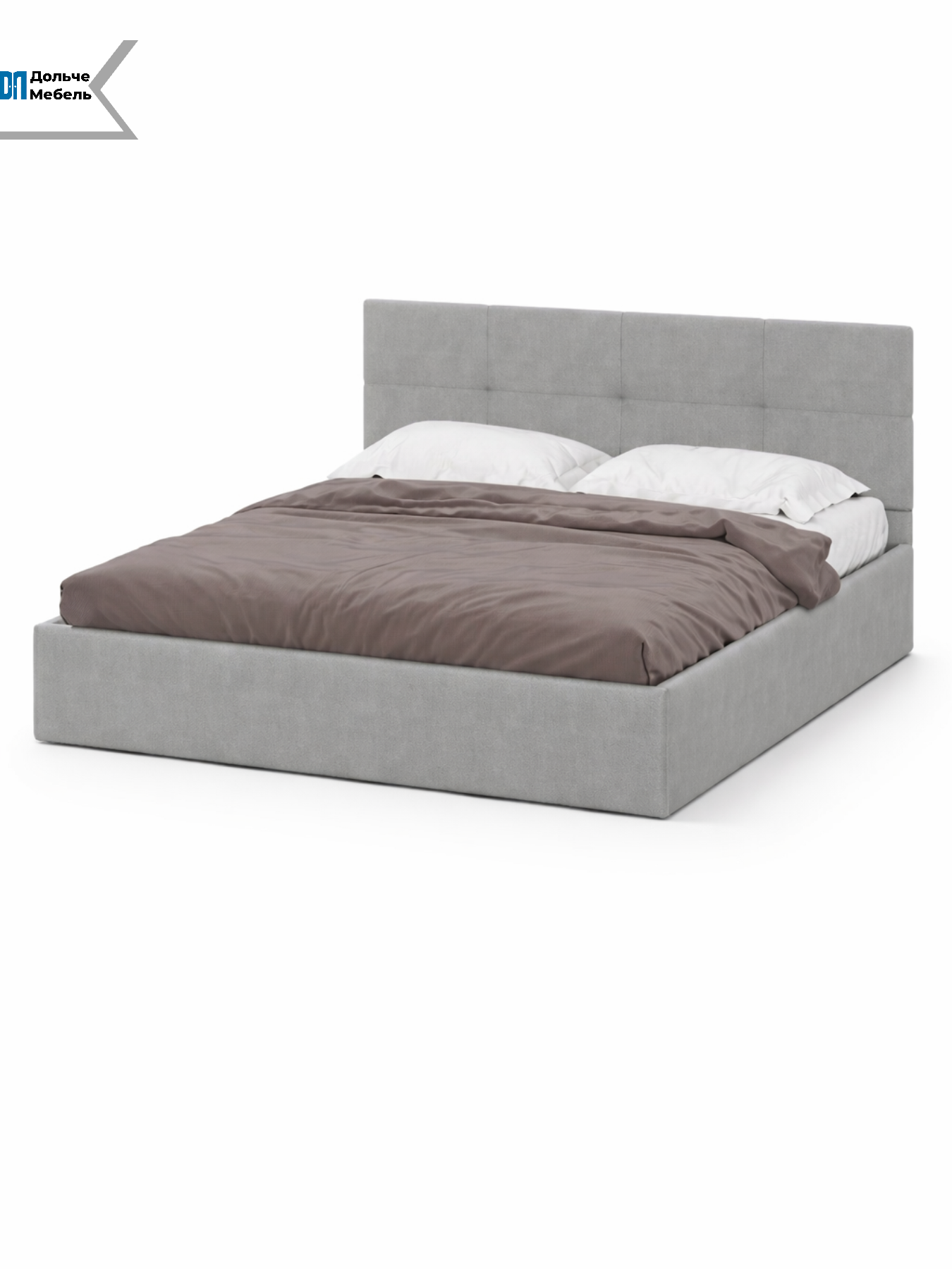 Кровать двуспальная 160х200 см SV Мебель №4 с основанием, цвет серый