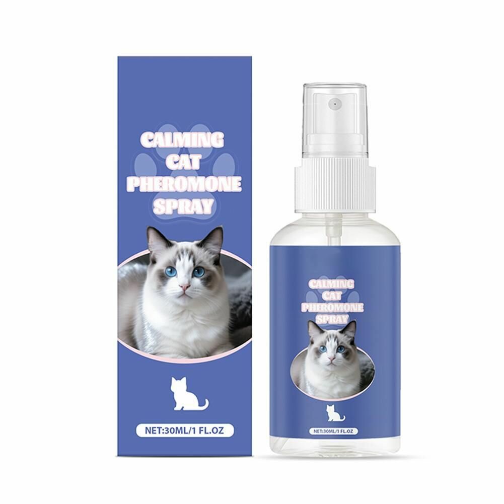 Спрей для успокоения кошек с натуральными феромонами предотвращает царапание мебели и неподходящее мочеиспускание, корректирует поведение, создает комфортную атмосферу