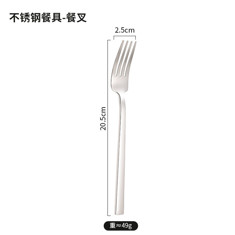 Набор столовых приборов из нержавеющей стали с квадратной ручкой для отеля, ресторана, стейка, утолщенный нож, вилка, ложка, домашняя обеденная ложка, западные столовые приборы