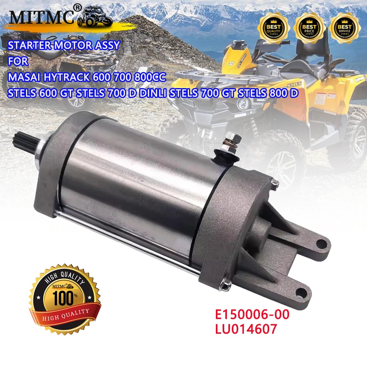 Стартовый двигатель Assy для MASAI HYTRACK 600 700 800cc E150006-00 LU014607 Stels 600 GT Stels 700 D Dinli Stels 700 GT Stels 800 D