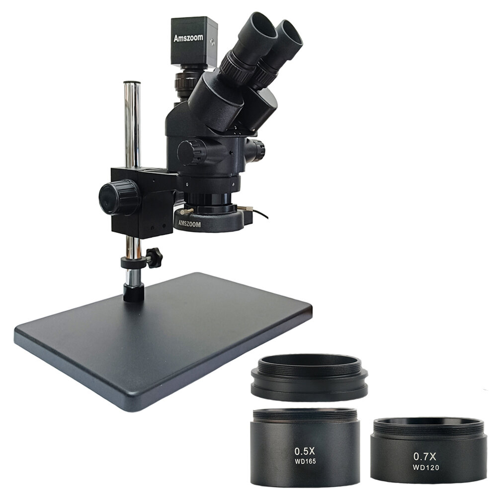 3.5x-32x Continue Industrial Trinocular Microscope with 2K HDMI VGA Type C Digital Camera Tool