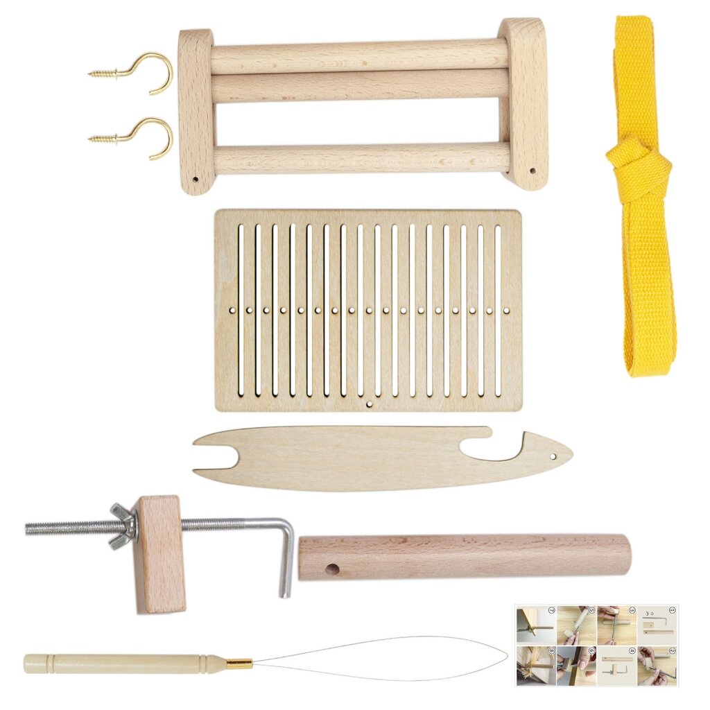 Портативный Набор Инструментов Для Ткачества С Деревянной Рамой Легко Монтируется Для Начинающих Взрослых Вязание Шарфов Ручной Работы