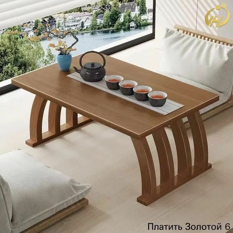 Бамбуковый журнальный стол 80x37x31 см в восточном стиле для гостиной