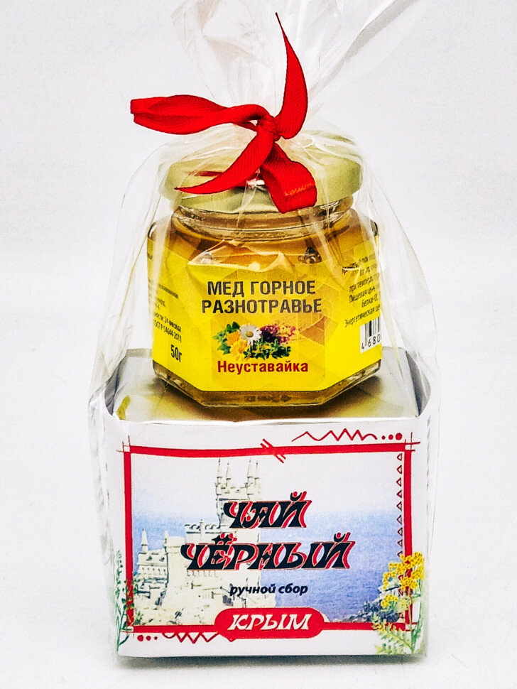 Чай черный ручной сбор 35гр +мед 50гр Крым