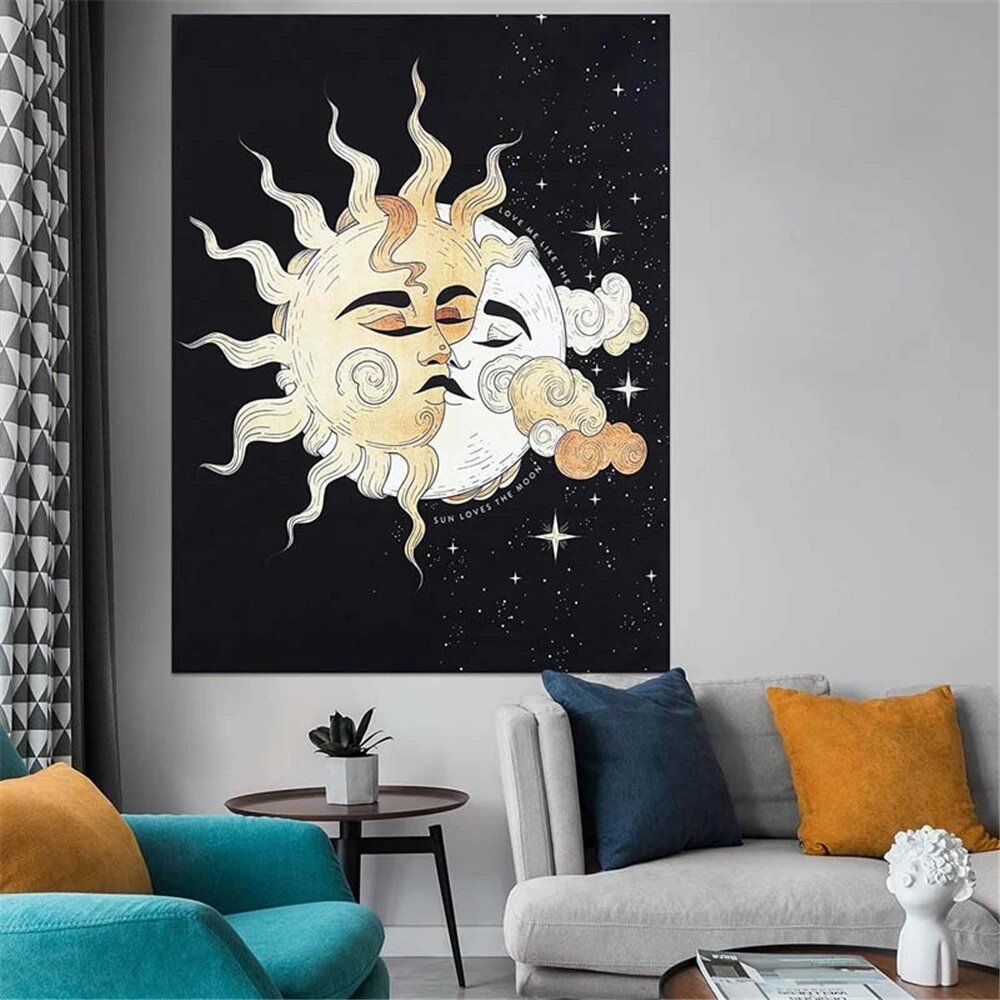 Гобелен «Женщина и Тигр» Белый, W150xH130cm, 4