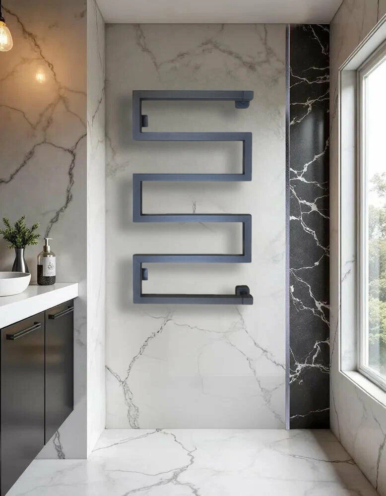 Полотенцесушитель водяной SNAKE-2 80х50 (см) Графит Угловое подключение