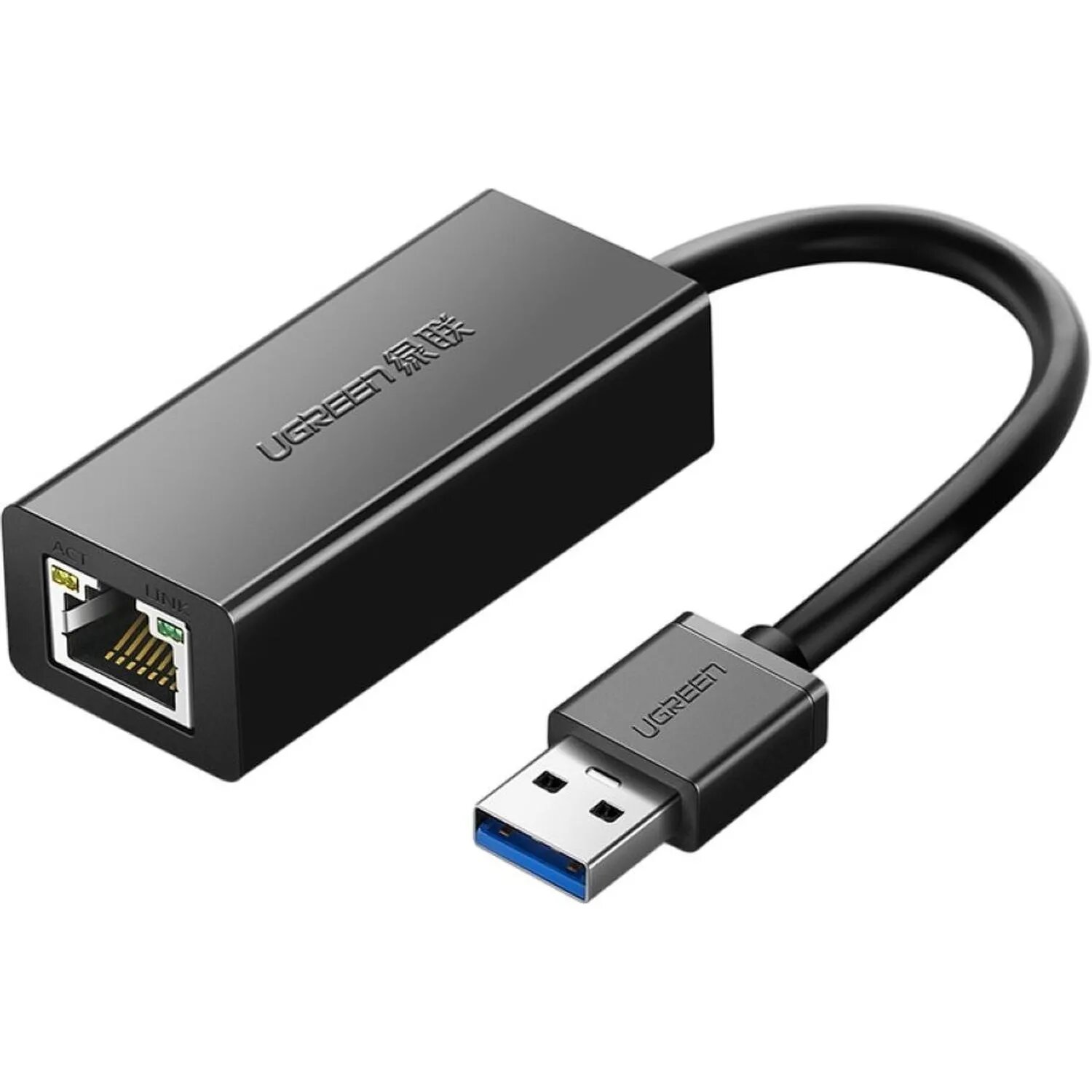 Сетевой адаптер UGREEN CR111 (20256), USB 3.0/Gigabit Ethernet/черный