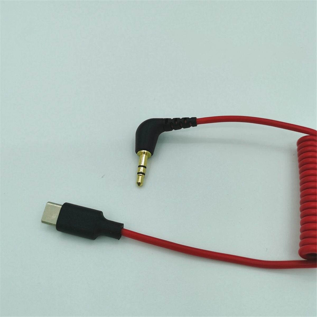 Кабель USB C - 3,5 мм для Wireless Go II, спиральный, угловой, TRS, штекер, AUX, адаптер, аудиокабель-ROMIKY