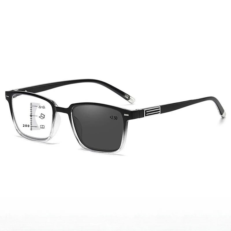 Очки фотохромные прогрессивные DIXSG, Silvery Black Clear, +350