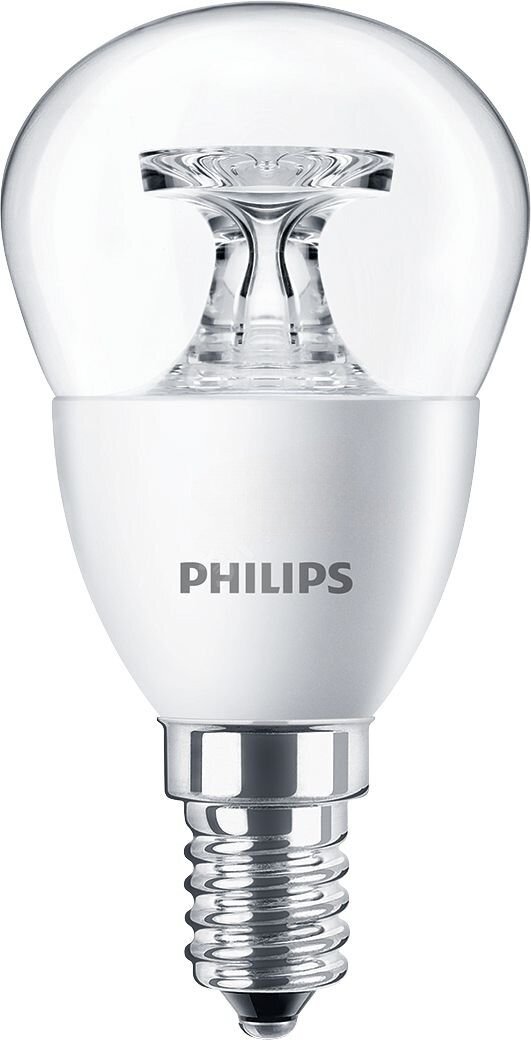 Лампа светодиодная Philips LED 5.5 Вт эквивалент 40 Вт, цоколь Е14, цветовая температура 840, P45, прозрачный шар