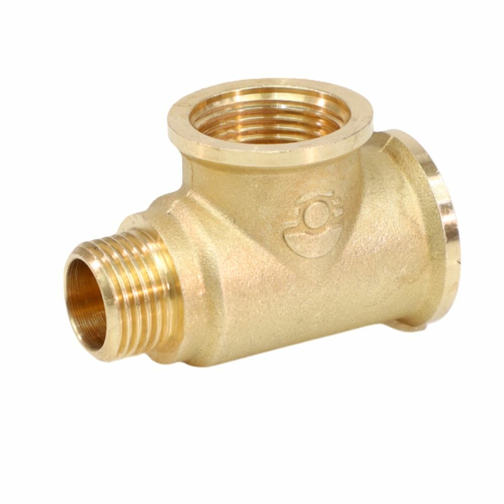 Тройник латунь переходной Ду 20х20х15 (3/4"х3/4"х1/2") ВР/ВР/НР VALFEX VF.134. L.034.034.012