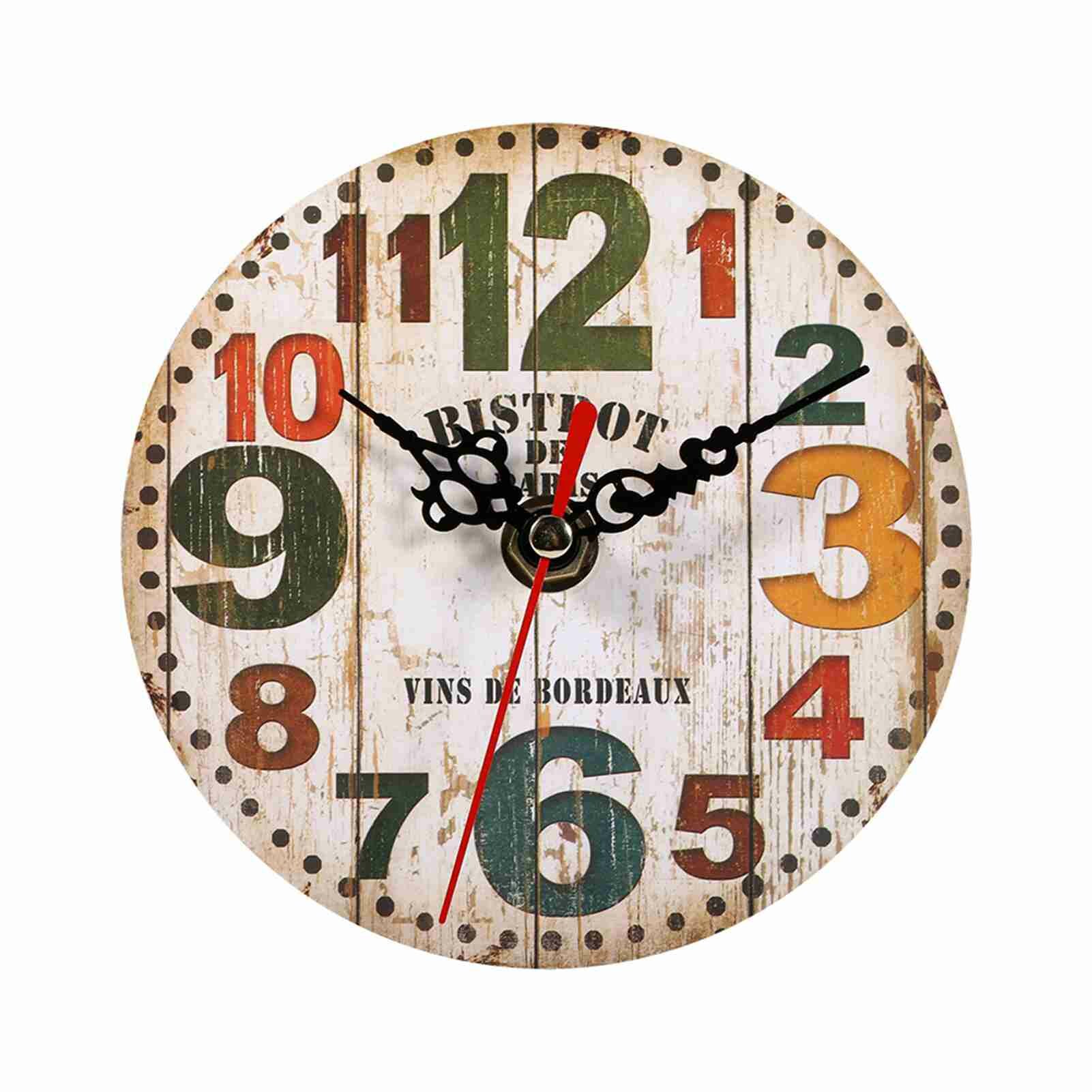 Creative Antique Wall Clock Vintage Style Wooden Round Clocks Home Office Decoration (#3)