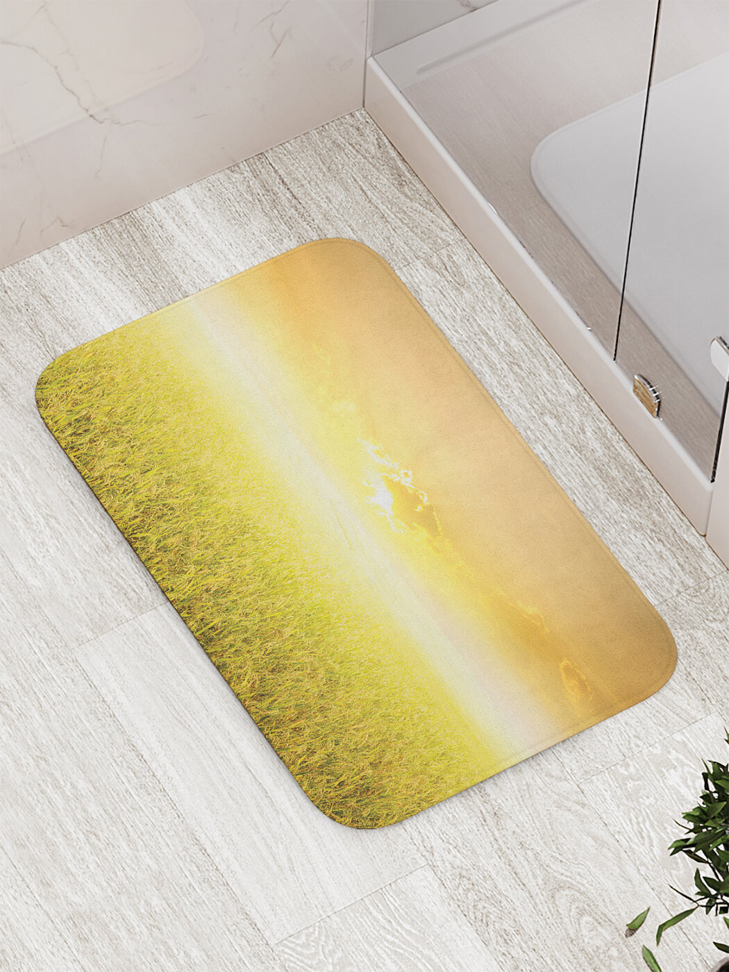 Коврик для ванной комнаты, туалета "Небесное светило" противоскользящий, 52х77 см, JoyArty