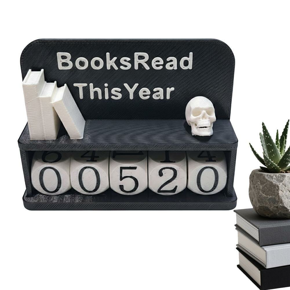 Трекер прочитанных книг, 3D-печать, с подвижными цифрами, декор для книжной полки, подарок читателю, учителю (несколько цветов)