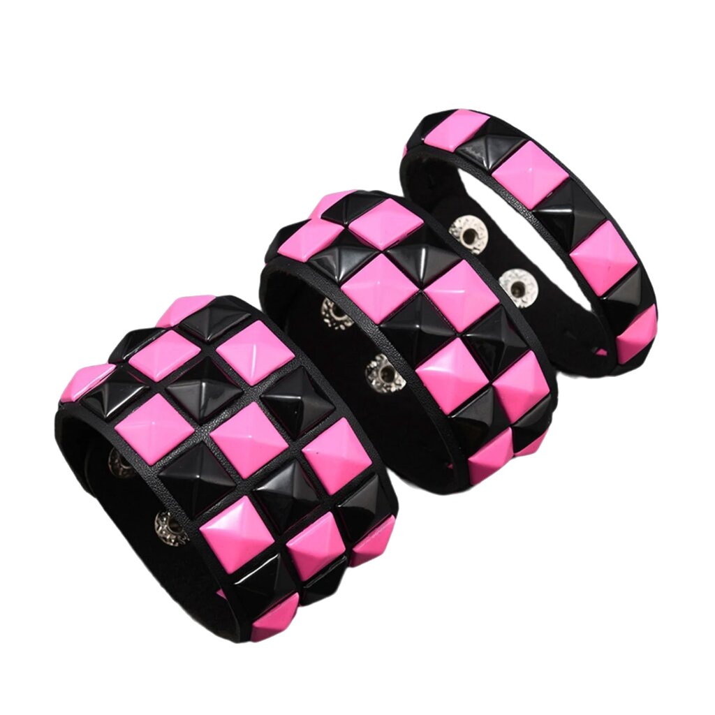 1 комплект панк-готических кожаных браслетов с квадратными заклепками для ночного клуба и фестивалей, регулируемые, легкие и удобные