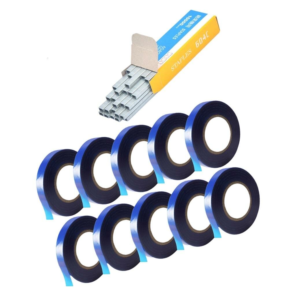 Лента для подвязки растений с креплениями, 10 шт синих ремешков 1