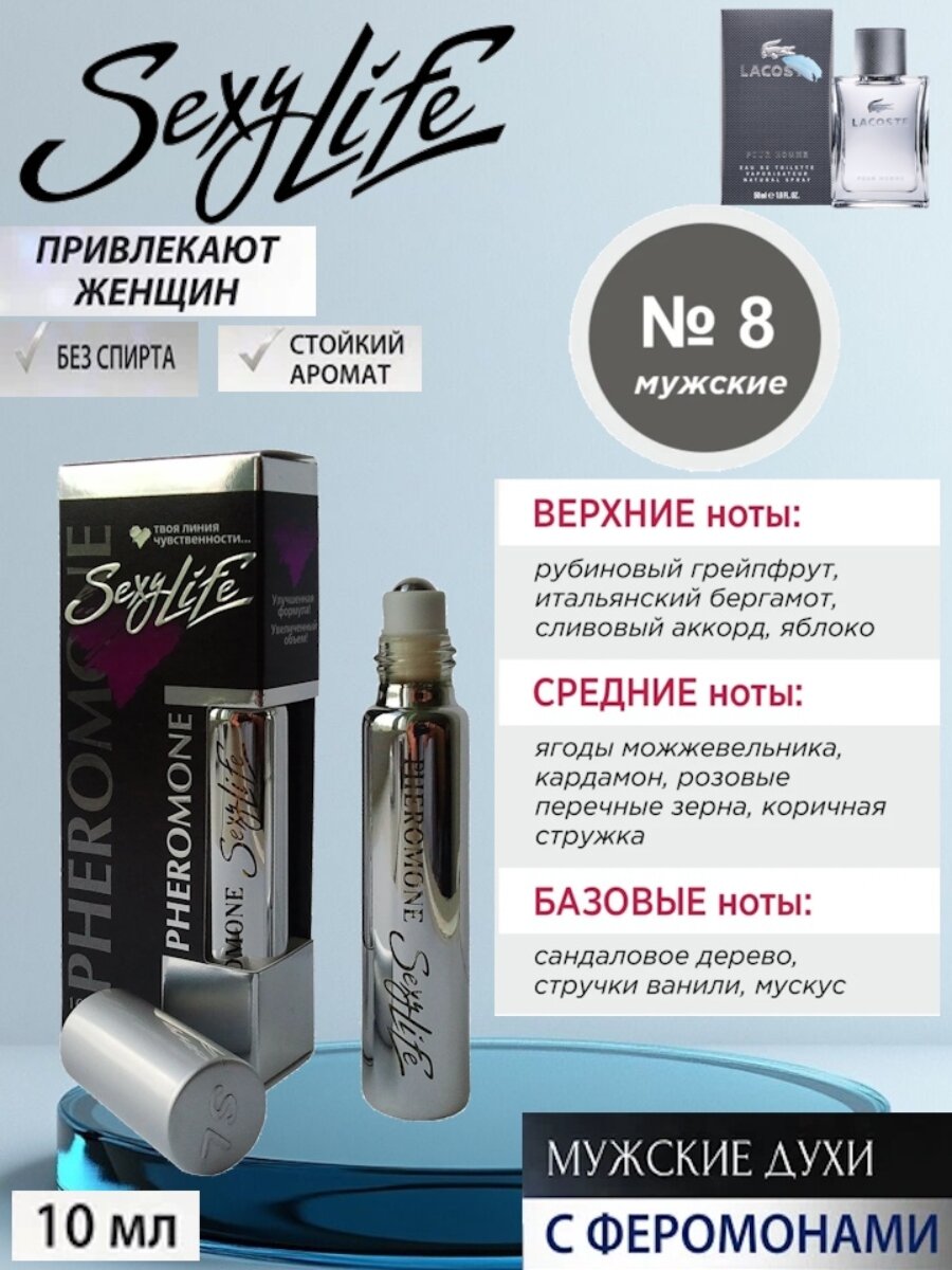 Sexy Life духи масляные с феромонами мужские №08