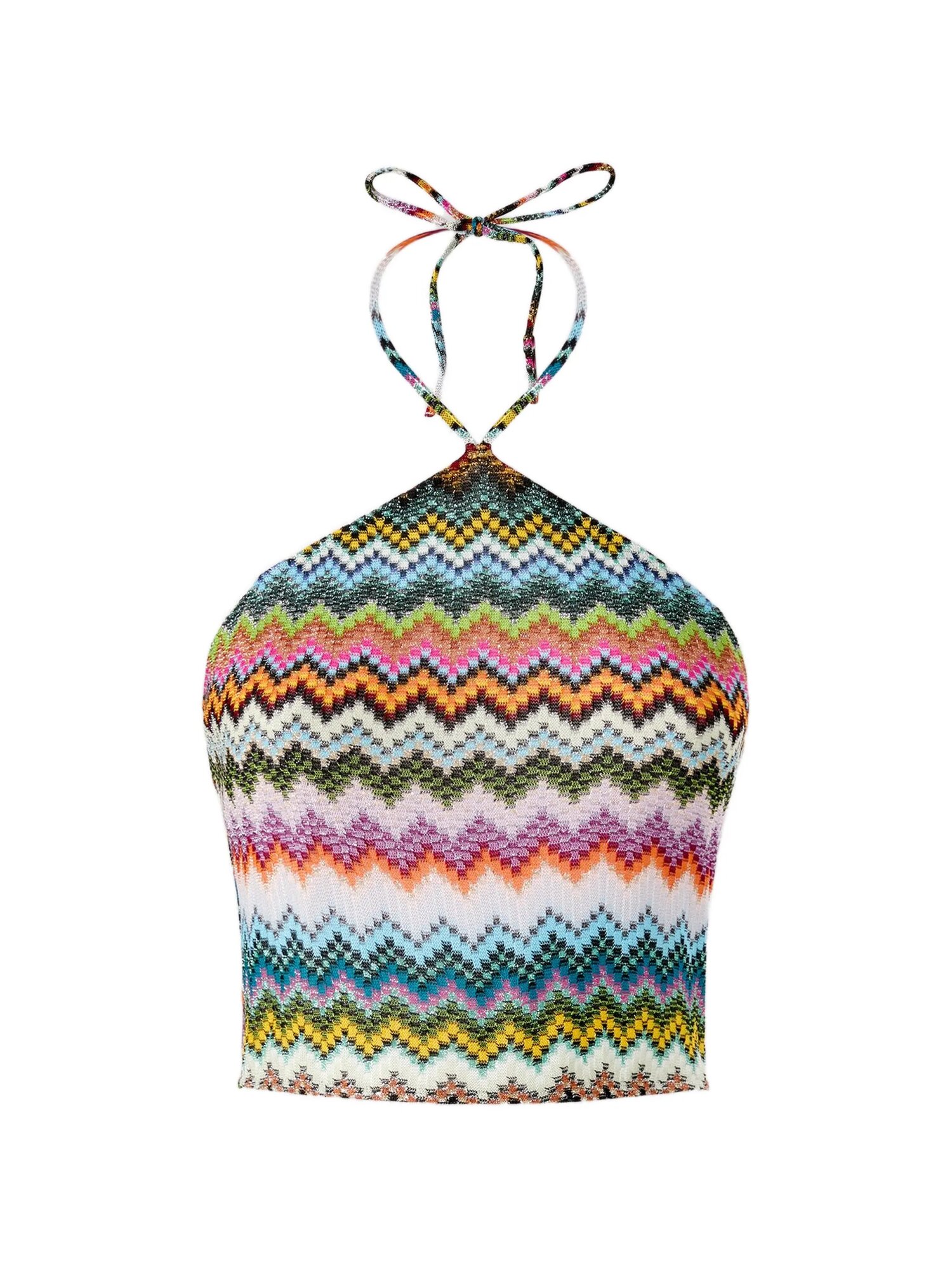 Топ Zigzag-pattern halter-neck top