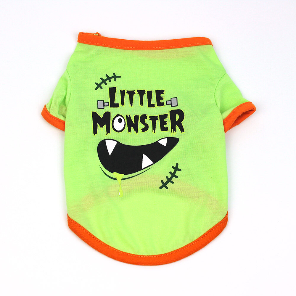 Одежда для собак на Хэллоуин Pet T Shirt Dog Little Devil Размеры XS S M L XL Длина спины 23-42см Обхват груди 32-52см Обхват шеи 24-40см Для собак 1-6.5кг Материал полиэстер Пакет 25*21*1см Вес 28-60г