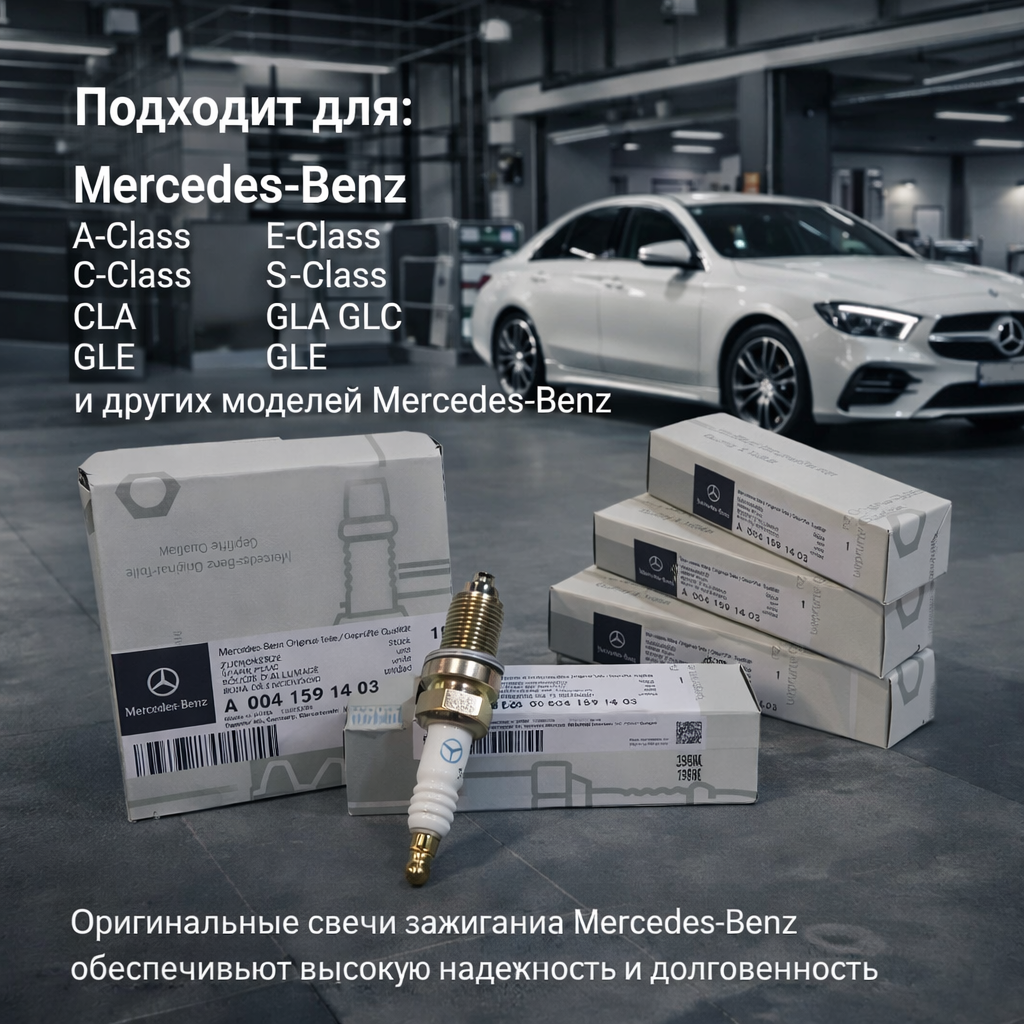 Свеча зажигания A0041591403 Mercedes-Benz, 4 шт, для Alfa Romeo, BMW, Nissan, Hyundai, Kia, Opel