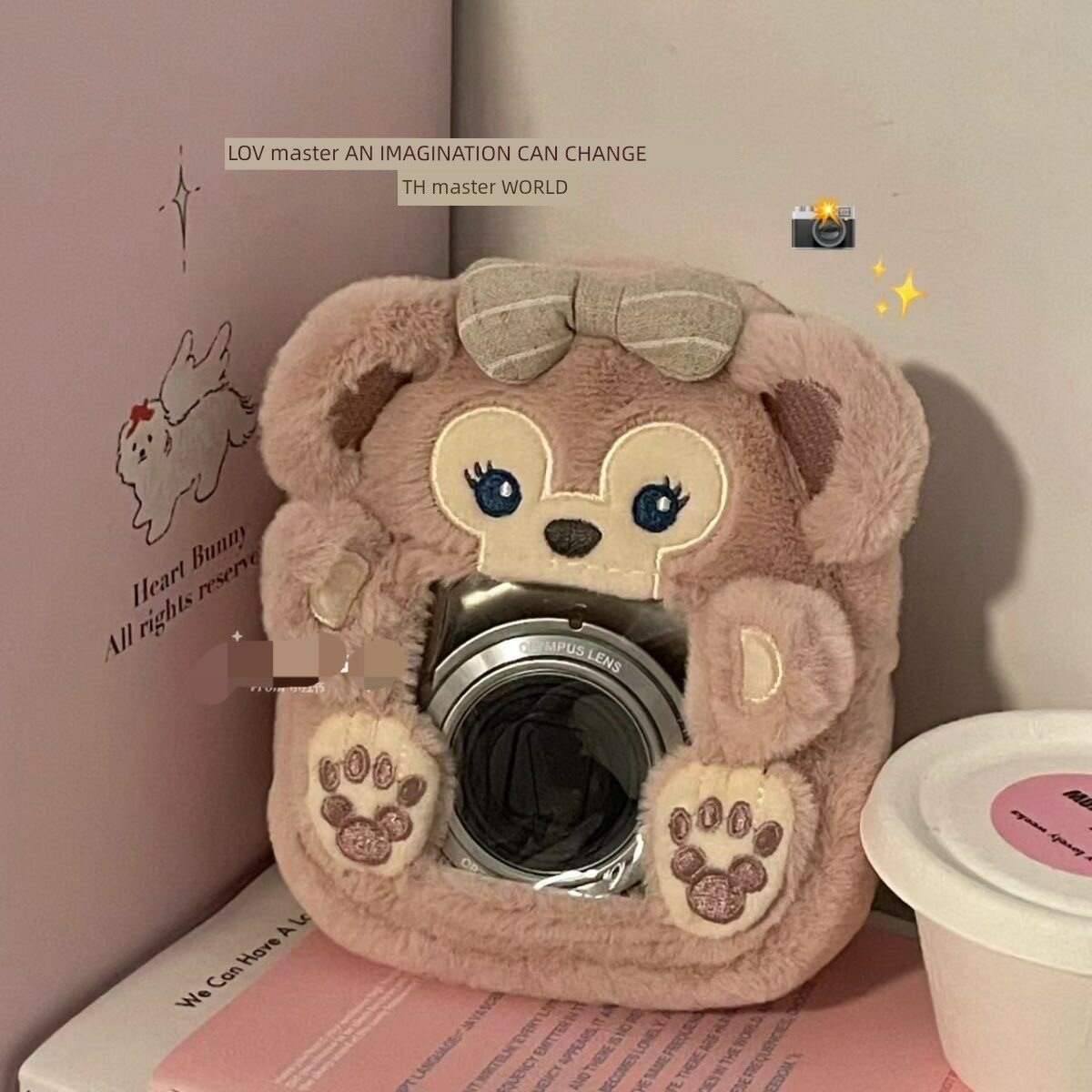 Кошелек-брелок Shirley в виде розовой куклы, милый мультяшный брелок-камера, сумка для хранения студенческих карт