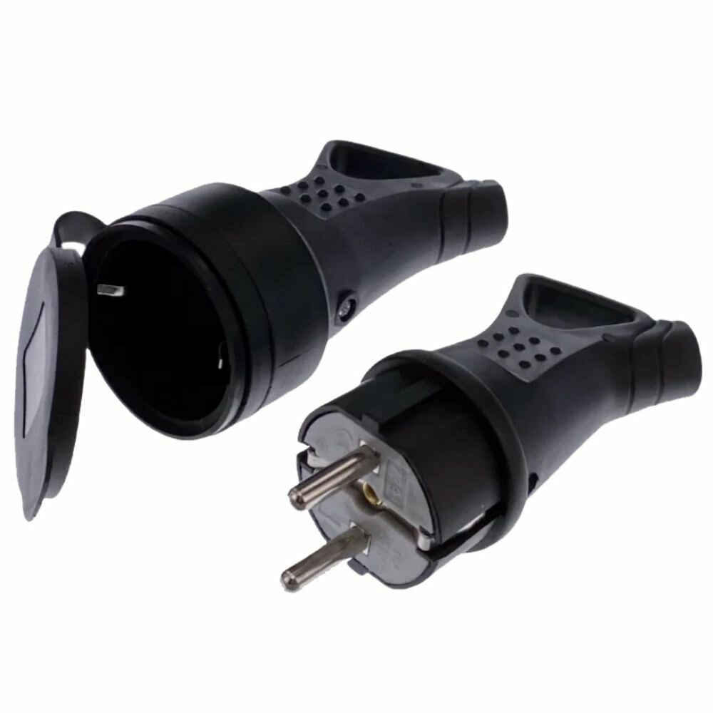 Водонепроницаемая резиновая розетка с заземлением, европейский разъем с защитной крышкой IP54 для самостоятельной сборки силового кабеля, 16 А, 250 В.